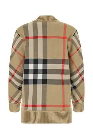 Burberry Embroidered Knit Cardigan In Polyester & Merino Wool Blend