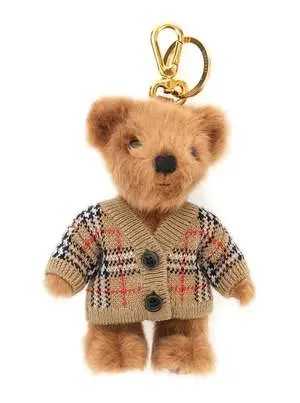 Burberry Thomas Leather Keychain With Golden Metal Details For - Beige