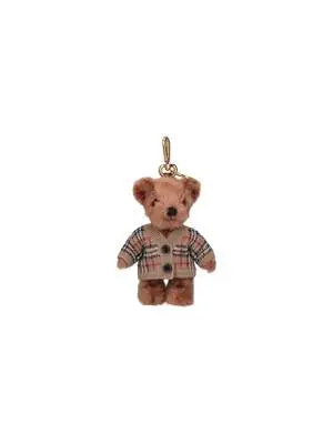 Burberry Thomas Leather Keychain With Golden Metal Details For - Beige