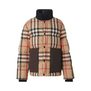 Burberry Vintage Check Puffer Jacket 'archive Beige