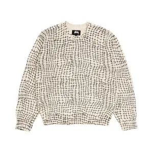 StÜssy Mesh Print Sweater 'mesh Net - White