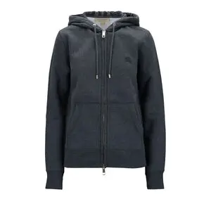 Burberry Clarendon Check Hood Zip Up Hoodie - Grey