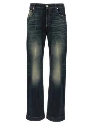 Alexander McQueen Wide Leg Jeans - Blue