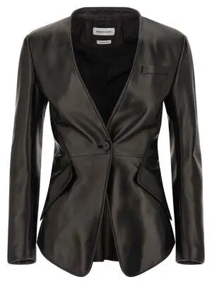 Alexander McQueen Nappa Blazer - Black