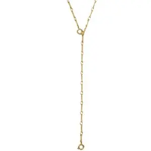 ALEXIE OF ATHENS Dainty Dapped Bar Chain Lariat Necklace - Gold