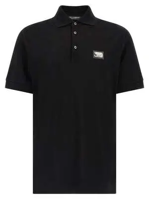 Dolce & Gabbana Logo Plate Polo Shirt