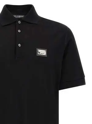 Dolce & Gabbana Logo Plate Polo Shirt