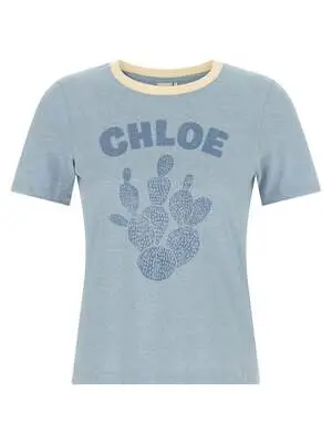 Chloé Chloé Women Graphic Print T-Shirt Blue