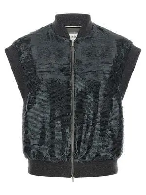 Peserico Sequin Vest - Gray