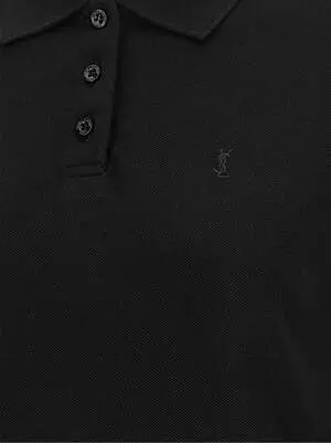 Saint Laurent Cassandre' Crop Polo Shirt