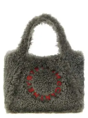 Stella McCartney Shearling Logo Shopping Bag - Gray