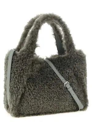 Stella McCartney Shearling Logo Shopping Bag