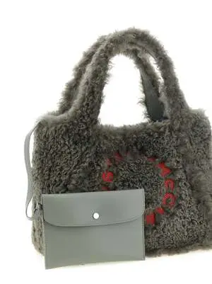 Stella McCartney Shearling Logo Shopping Bag