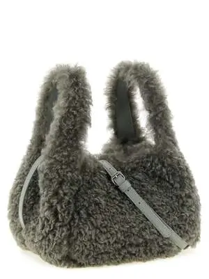 Stella McCartney Shearling Logo Shoulder Bag