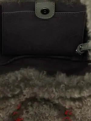 Stella McCartney Shearling Logo Shoulder Bag