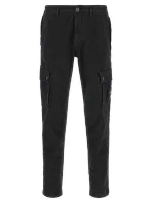 Stone Island 3100034' Cargo Pants With Logo Badge - Black