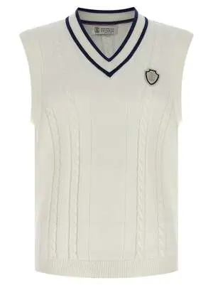 Brunello Cucinelli Cotton Braided Vest - White