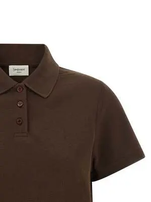 Saint Laurent Cassandre' Crop Polo Shirt