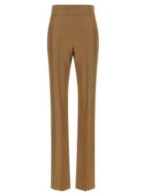 Valentino Garavani Textured Silk Wool Pants - Cream