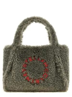 Stella McCartney Shearling Logo Shopping Bag - Gray
