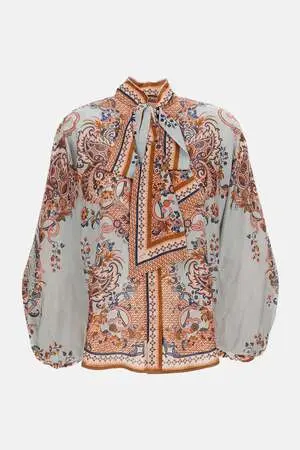 Zimmermann Aster Tie Neck Blouse - Multicolor