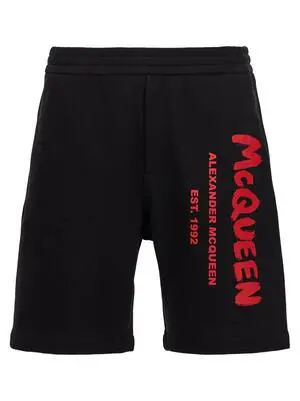 Alexander McQueen Graffiti' Bermuda Shorts - Black