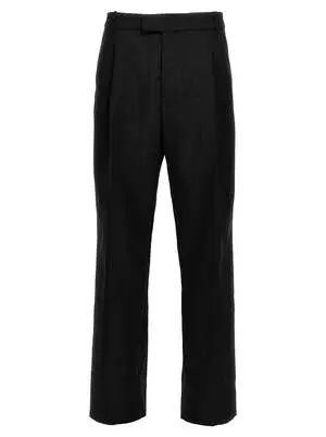 Alexander McQueen Gabardine Wool Pants - Black