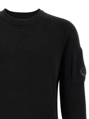C.P. COMPANY Lambswool Grs' Sweater With Lens Detail