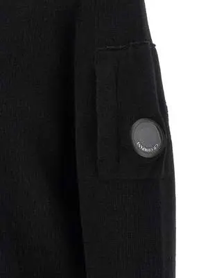 C.P. COMPANY Lambswool Grs' Sweater With Lens Detail