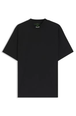 BOSS Relaxed-fit Mock-neck T-shirt In Stretch Cotton