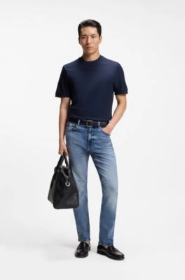 BOSS Straight-leg Jeans In A Stretch Cotton Blend