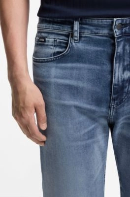 BOSS Straight-leg Jeans In A Stretch Cotton Blend