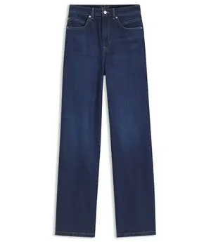BOSS Wide-leg Jeans In Marble-washed Denim - Blue