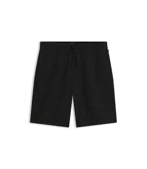 BOSS Cotton-blend Pajama Pants With Graphic Print - Black