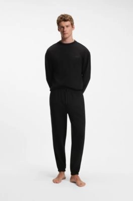 BOSS Logo-embroidered Cotton Sweatshirt With Satin Piping