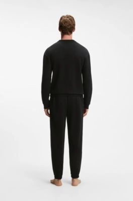 BOSS Logo-embroidered Cotton Sweatshirt With Satin Piping