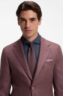 BOSS Silk Jacquard Tie With A Micro Pattern - Dark Red