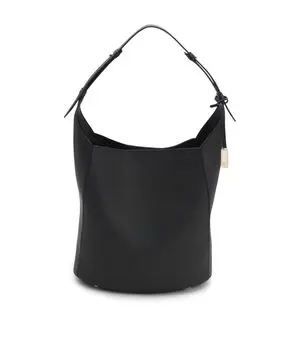 BOSS Leather Bucket Bag With Double-b Monogram Plaque - Black
