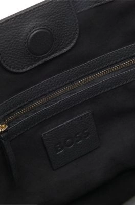 BOSS Leather Bucket Bag With Double-b Monogram Plaque
