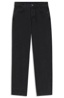 Hugo Wide-leg Loose-fit Jeans In Cotton