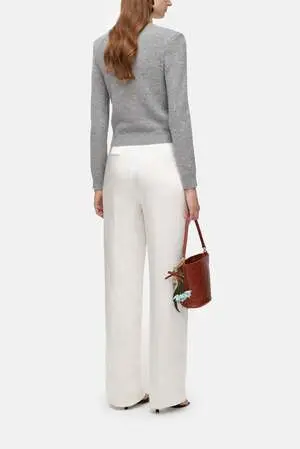 SELF-PORTRAIT Grey Flower Wool Jumper