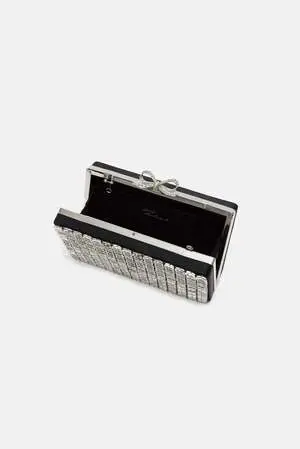 SELF-PORTRAIT Silver Chainmail Clutch Bag