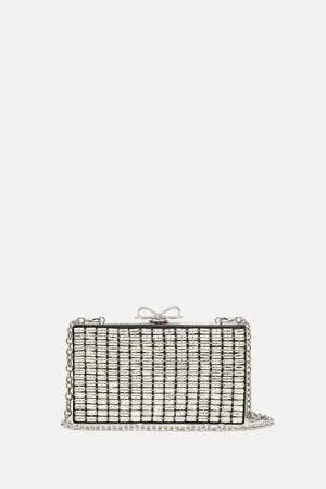 SELF-PORTRAIT Silver Chainmail Clutch Bag - Multicolor