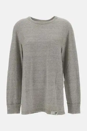 GOLDEN GOOSE Journey T-shirt L/s Light Slub Cotton Jersey Chest Pocket Vintage Treatment And Label Applica - Multicolor