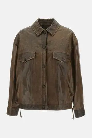 GOLDEN GOOSE Journey W's Jacket Babete Mixed Of Embossed And Plain Nappa Leather - Multicolor
