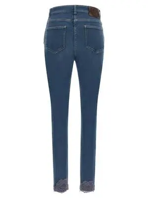 Valentino Garavani Lace Insert Jeans - Blue