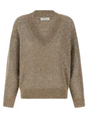 Brunello Cucinelli Dazzling Texture' Sweater - Cream