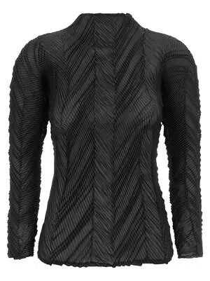 Issey Miyake Zigzag Pleats' Sweater - Black