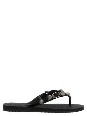 Balenciaga Balenciaga Women Holiday Capsule 'Cagole' Thong Sandals Black