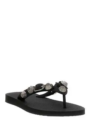 Balenciaga Holiday Capsule 'cagole' Thong Sandals - Black